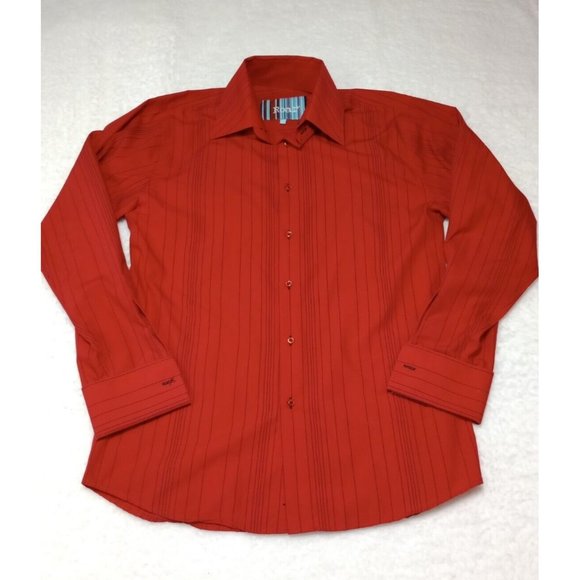Roar | Shirts | Roar Red Black Striped Button Front Shirt Long Sleeve ...